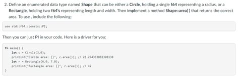 2 Define An Enumerated Data Type Named Shape That