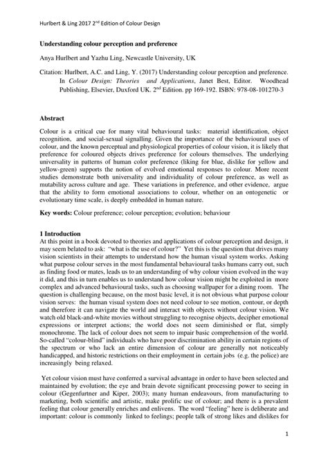 PDF Understanding Colour Perception And Preference