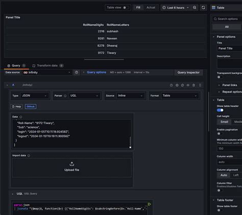 How To Create A Column From Infinity Datasource By Adding A Substring