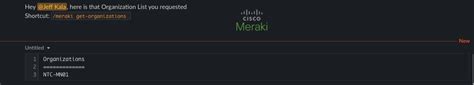 Meraki ChatOps Network To Code