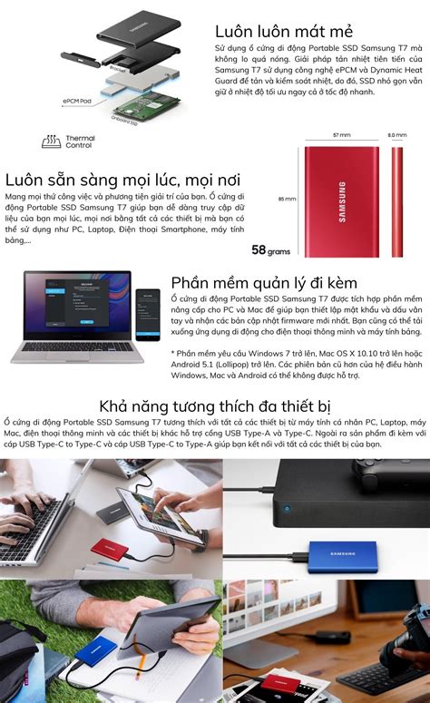 Ổ cứng di động SSD SamsungT portable GB gray