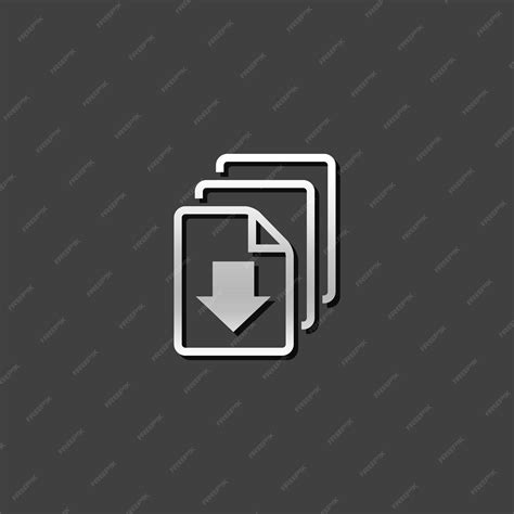 premium vector multiple download arrow icon in metallic grey color