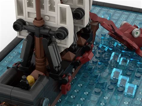 Lego Moc Mini Pirate Ship Meeting The Kraken By Graeymaelkyn Rebrickable Build With Lego