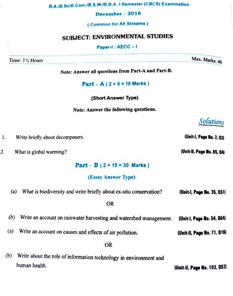 Osmania University Previous Year Question Papers B A B Sc B Com B S B B I Semester Cbcs
