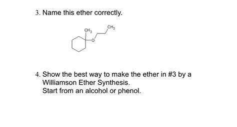 Name This Ether Correctly Show The Best Way To Make Chegg Com
