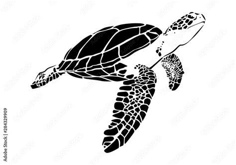 Graphic Sea Turtlevector Illustration Of Sea Turtle Stock Vector