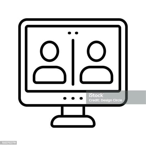 비디오 통신 개요 아이콘 디자인 그림입니다 흰색 배경에 온라인 김이 나는 기호 Eps 10 파일 0명에 대한 스톡 벡터 아트 및 기타 이미지 Istock