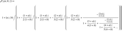 Kummer Confluent Hypergeometric Function 1f1 Continued Fraction Representations