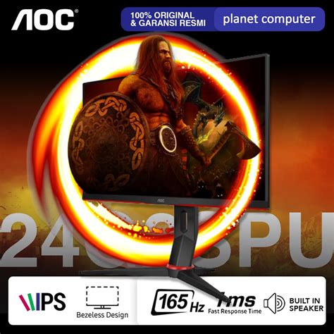 Jual Monitor LED AOC 24G2SPU 24 IPS 1080p 165Hz HDMI DP Speaker USB Ergo Shopee Indonesia