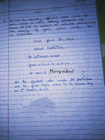 Notice Writing Format For Class 9 ICSE Icse Noticewriting