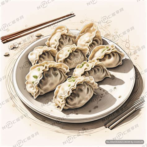 Ai创作图饺子简笔画 昵图网