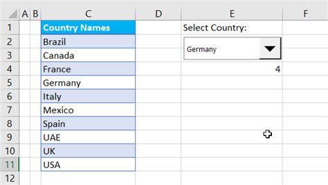 combo box in excel with form control