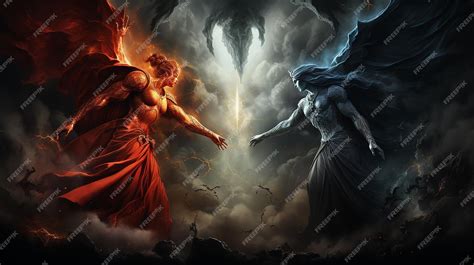 Premium Photo Good Vs Evil Stylized In 169 Aspect Ratio