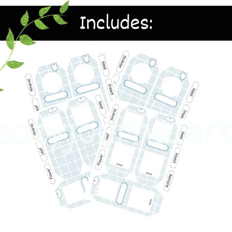 Printable Specimen Card Botanical Slide Template Blue Journal Card