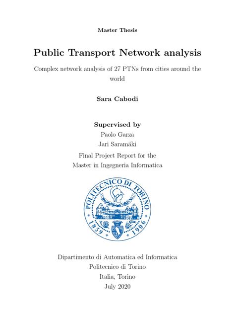 Public Transport Network Analysis Pdf Pdf