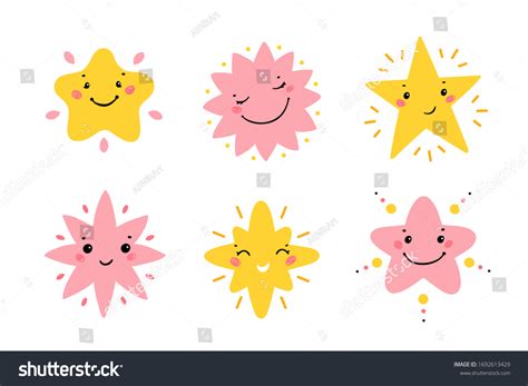 Cute Little Stars Vector Set Doodle Stock Vector Royalty Free
