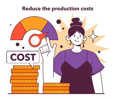 Reduce The Production Costs Effective Optimization Of Manufacturing Stock Vector Illustration