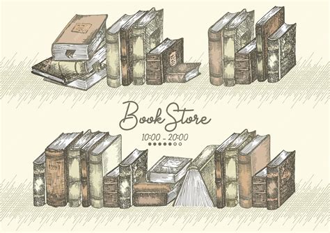 Premium Vector Announcing Poster With Hand Drawing Sketch Books Concept Vintage Design For