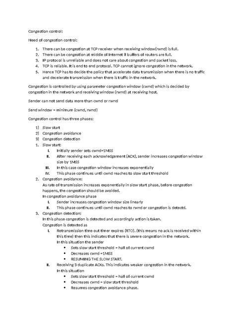 Tcp Congestion Control Congestion Control Need Of Congestion Control