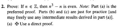 Prove If N∈z Then N3−n Is Even Note Part A Is