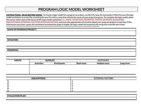 Perfect Logic Model Templates A Step By Step Guide