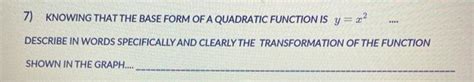Solved 7 Knowing That The Base Form Of A Quadratic Function