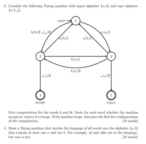 3 Consider The Following Turing Machine With Input