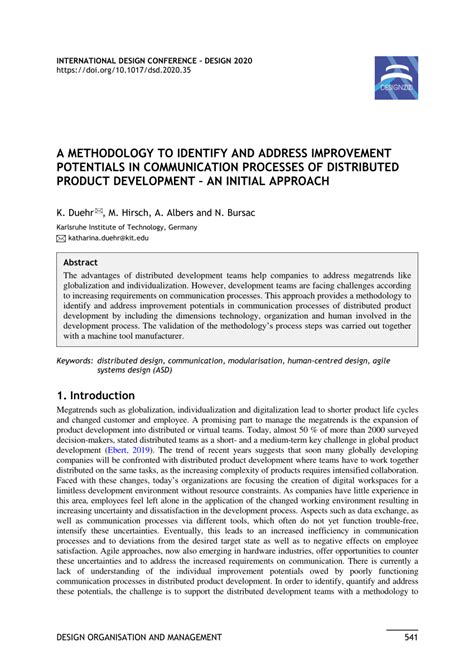 pdf a methodology to identify and address improvement potentials in