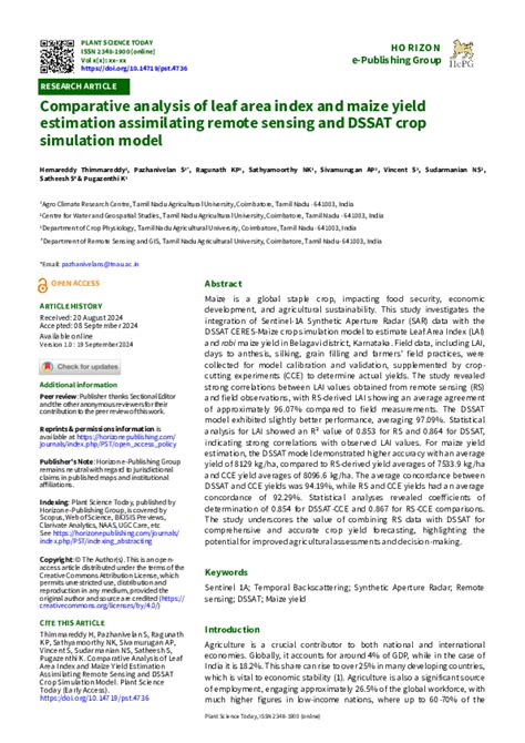 Pdf Comparative Analysis Of Leaf Area Index And Maize Yield