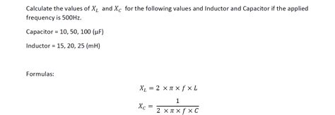 Solved Calculate The Values Of X And Xc For The Following Chegg Com