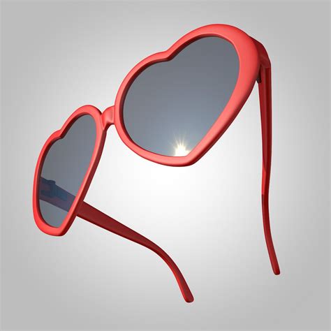 Очки в форме сердца 3d Модель 39 3ds C4d Dae Dxf Fbx Obj Free3d
