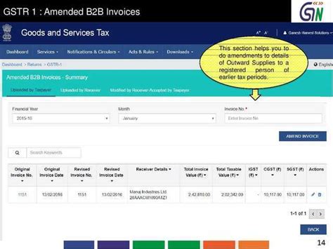 GSTR 1 GST Return Format
