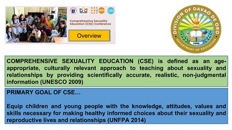 Overview Of Comprehensive Sexuality Education Cse Rationale Legal