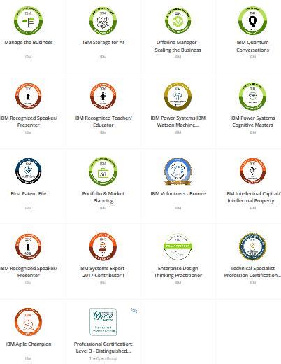 All 18 Of My Ibm Badges Chuck Calio 10 Comments