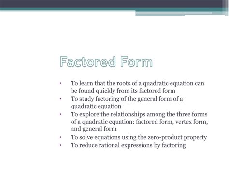 Ppt Factored Form Powerpoint Presentation Free Download Id4119177 Ppt Factored Form Powerpoint Presentation Free Download Id4119177
