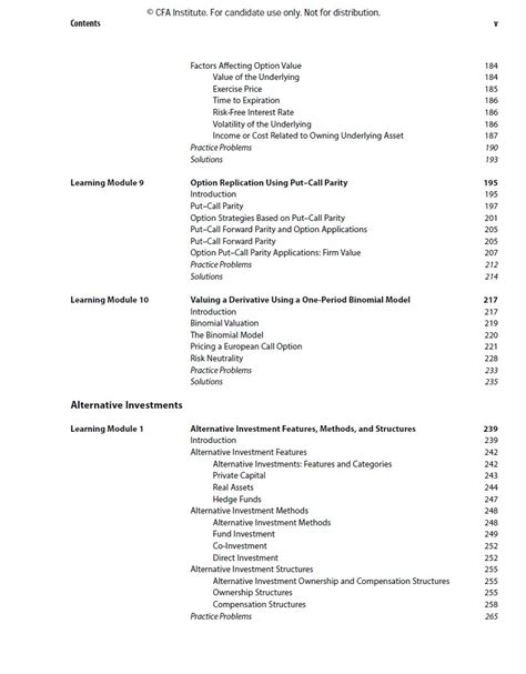 PDF CFA Level 1 2024 Volume 5 DERIVATIVES ALTERNATIVE INVESTMENTS 454 Pages Ebook4u
