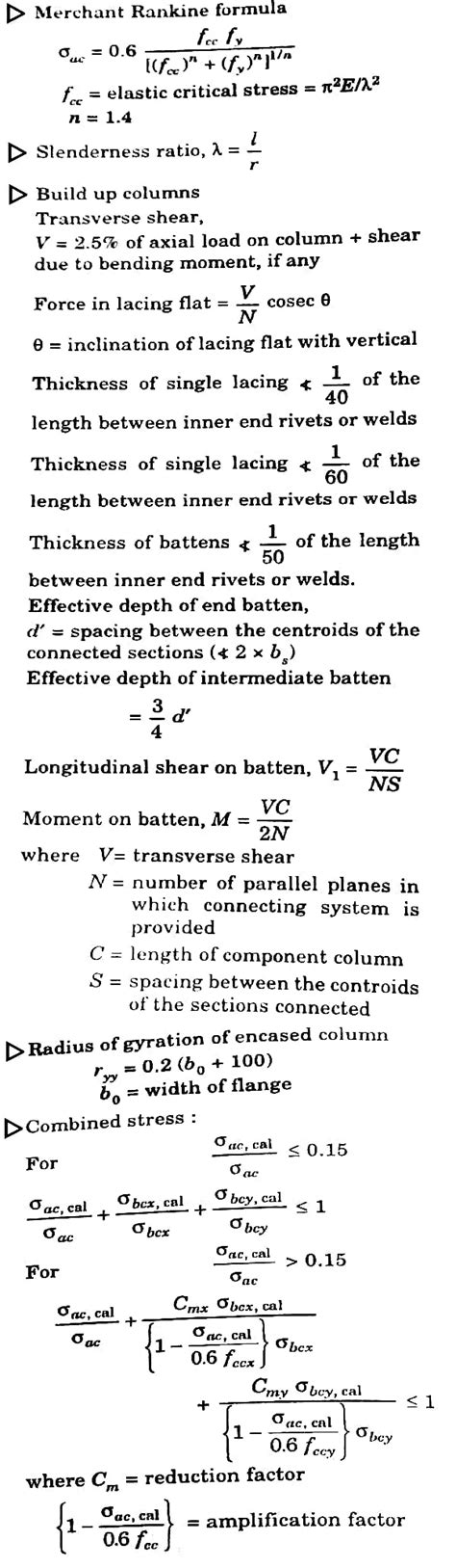 Steel Structure Compression Member Formula Civil Engineering