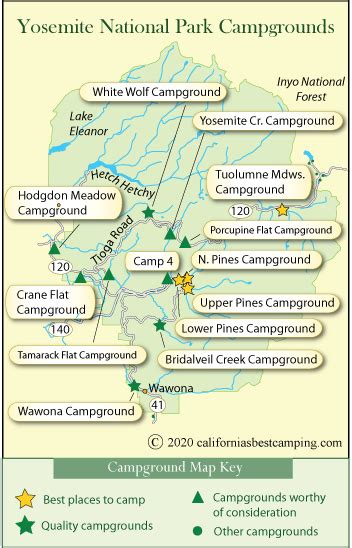 Yosemite Camping Map