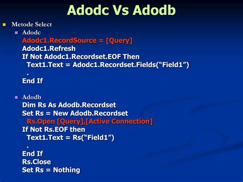 Ppt Adodb Powerpoint Presentation Free Download Id4340202