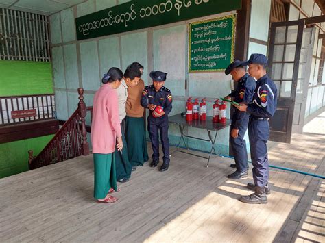 မိုးကုတ်မြို့၌ မြို့နယ်မီးသတ်ဦးစီးဌာနမှ တက္ကသိုလ်ဝင်စာမေးပွဲဖြေဆိုမည့