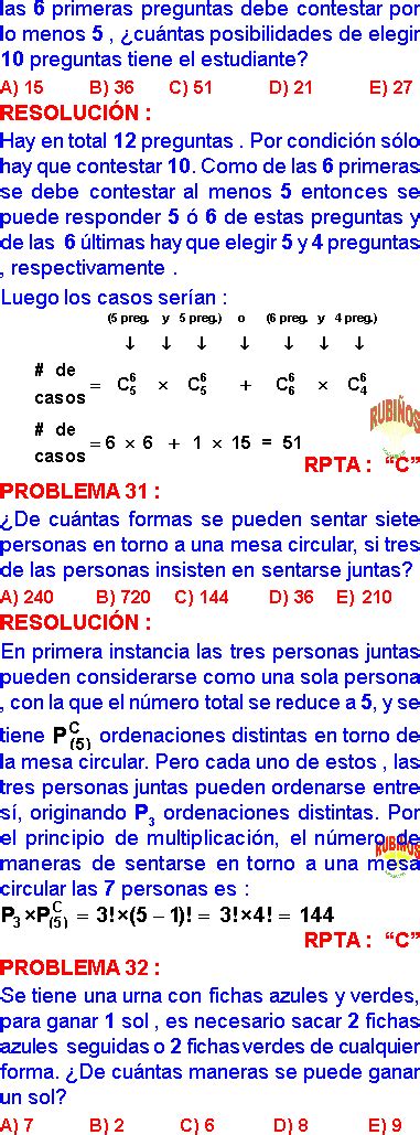 Combinatoria Ejemplos Y Ejercicios Resueltos