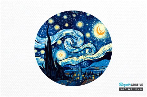 Magic Starry Night Clipart Illustration Graphic By Regulrcrative