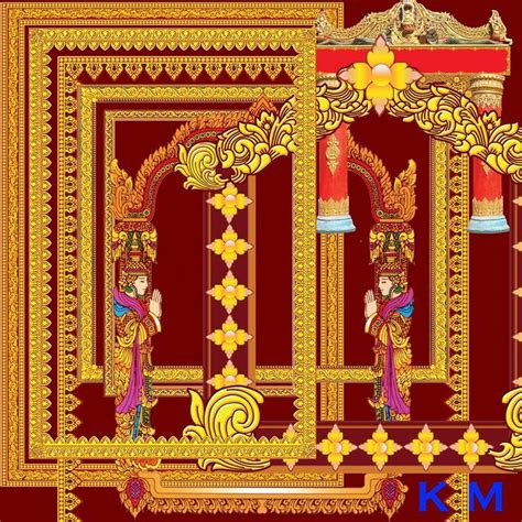 Ornate Gold And Red Frame With Intricate Designs