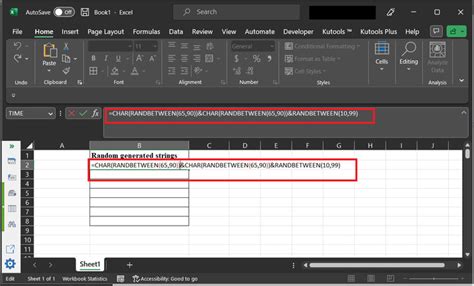 How To Generate Random Character Strings In A Range In Excel