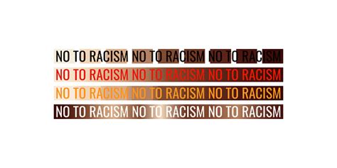 색상과 그라데이션 줄무늬가있는 인종 차별 주의 슬로건에 없습니다 인종 차별 주의 로고 아이콘 흰색 배경에 고립 된 기호를 중지합니다 벡터 일러스트레이션 0명에 대한 스톡