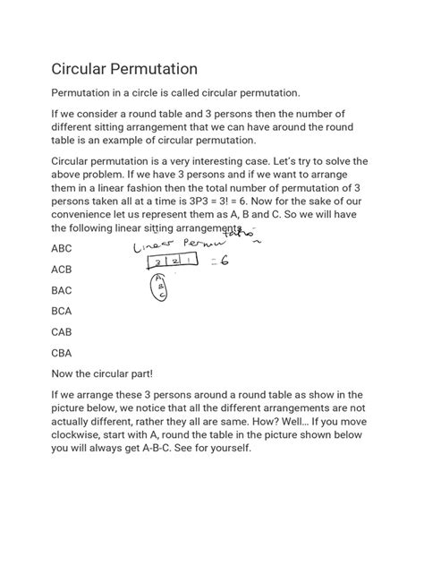 Circular Permutation Pdf Permutation Mathematical Analysis