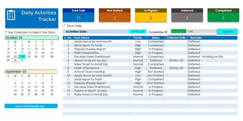 Automated Daily Activity Tracker In Excel Ultimate Task Management