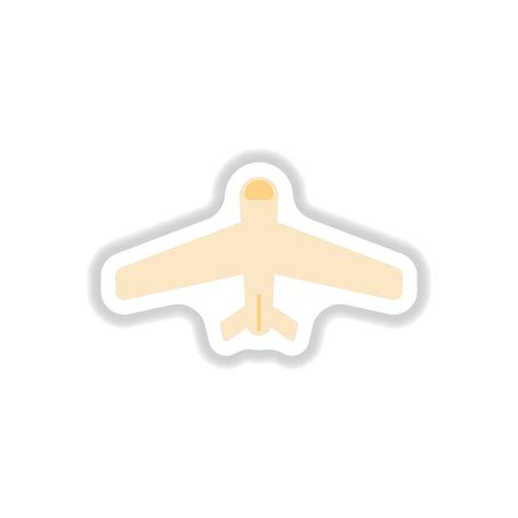 흰색 배경 비행기 벡터에 종이 스티커 Eps Ai Uidownload