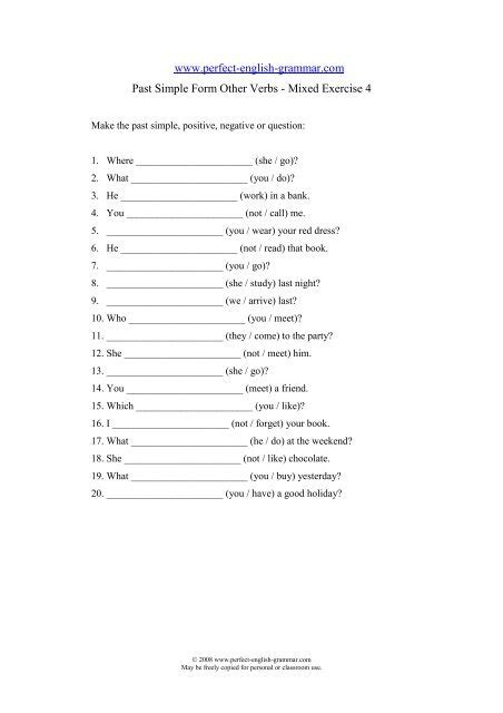 Form 1 English Exercise Pdf