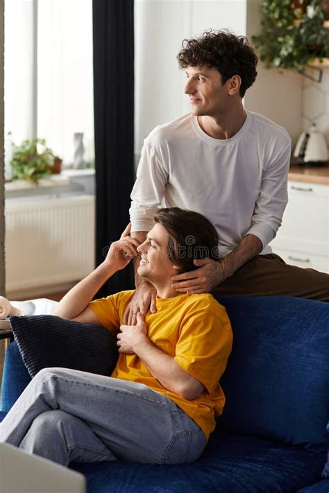 Embracing Love In A Stylish Apartment Stock Image Image Of Home